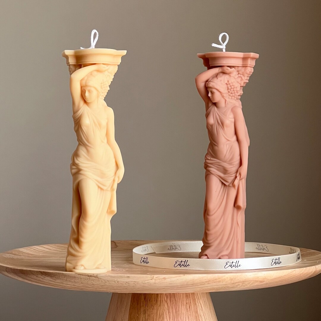 Caryatid Greek Column Candle| Woman Candle| Sculptural Pillar Soy ...