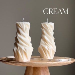 Diamond Pillar Candle Sculptural Pillar Candle Shaped Handmade Candle ...