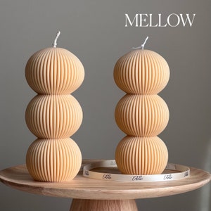 Ribbed Balls Pillar Candle | Soy Wax Candle | Decorative Handmade ...