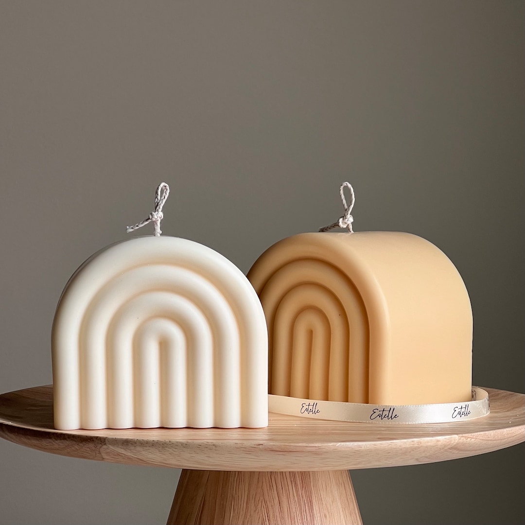 Large Rainbow Arch Candle | Trendy Handmade Decorative Candle | Pillar ...