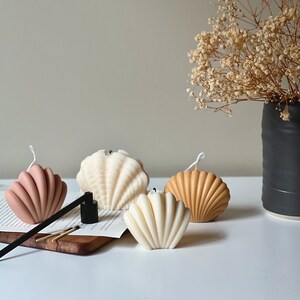 Large Sea Shell Candle Decorative Soy Wax Candle Clam Shell Candle ...