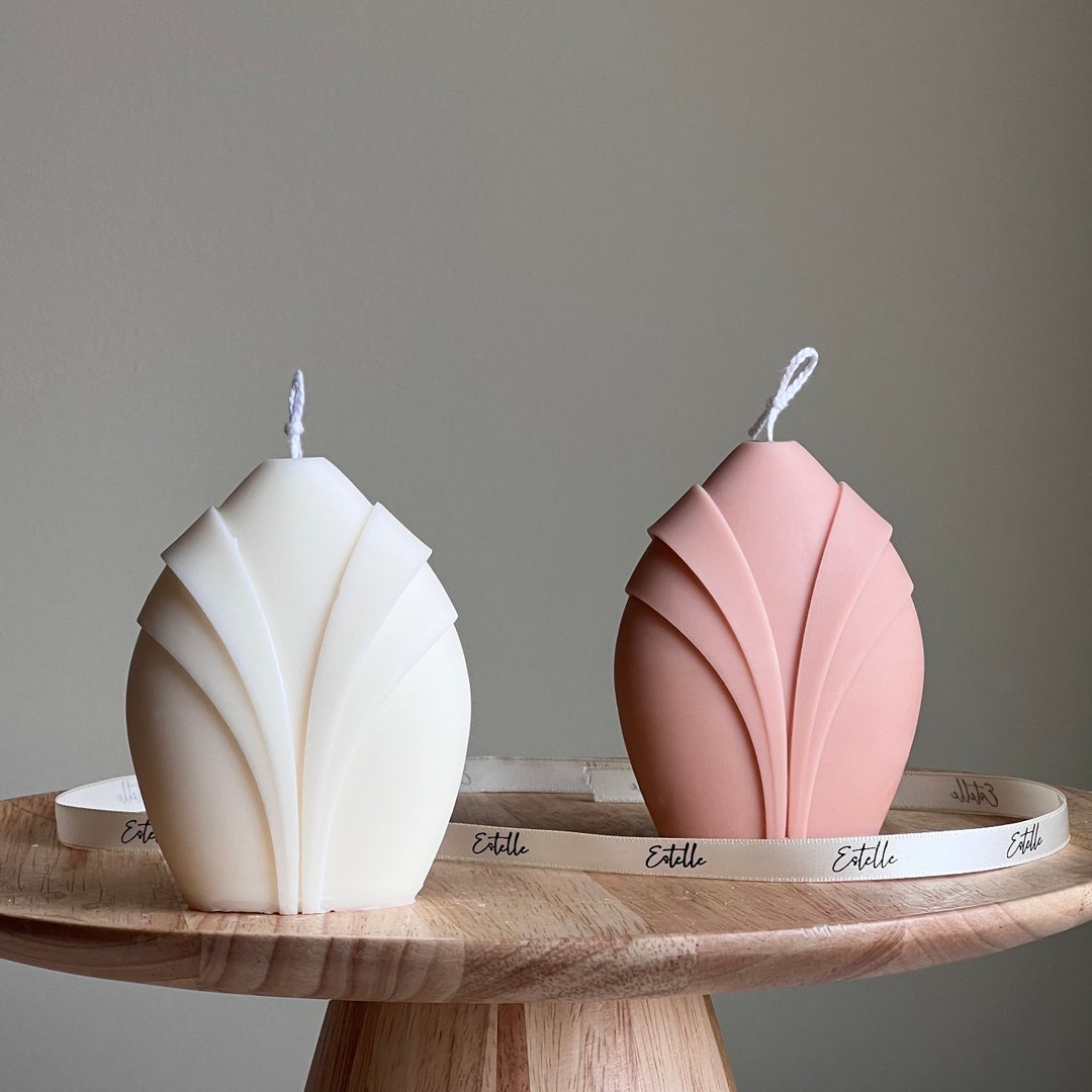 Collar Pillar Candle: Sculptural Geometric Soy Wax Candle - Etsy