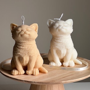 Sweet Cat Candle| Handmade Gift| Animal Candle| Soy Wax Candle| Hand ...