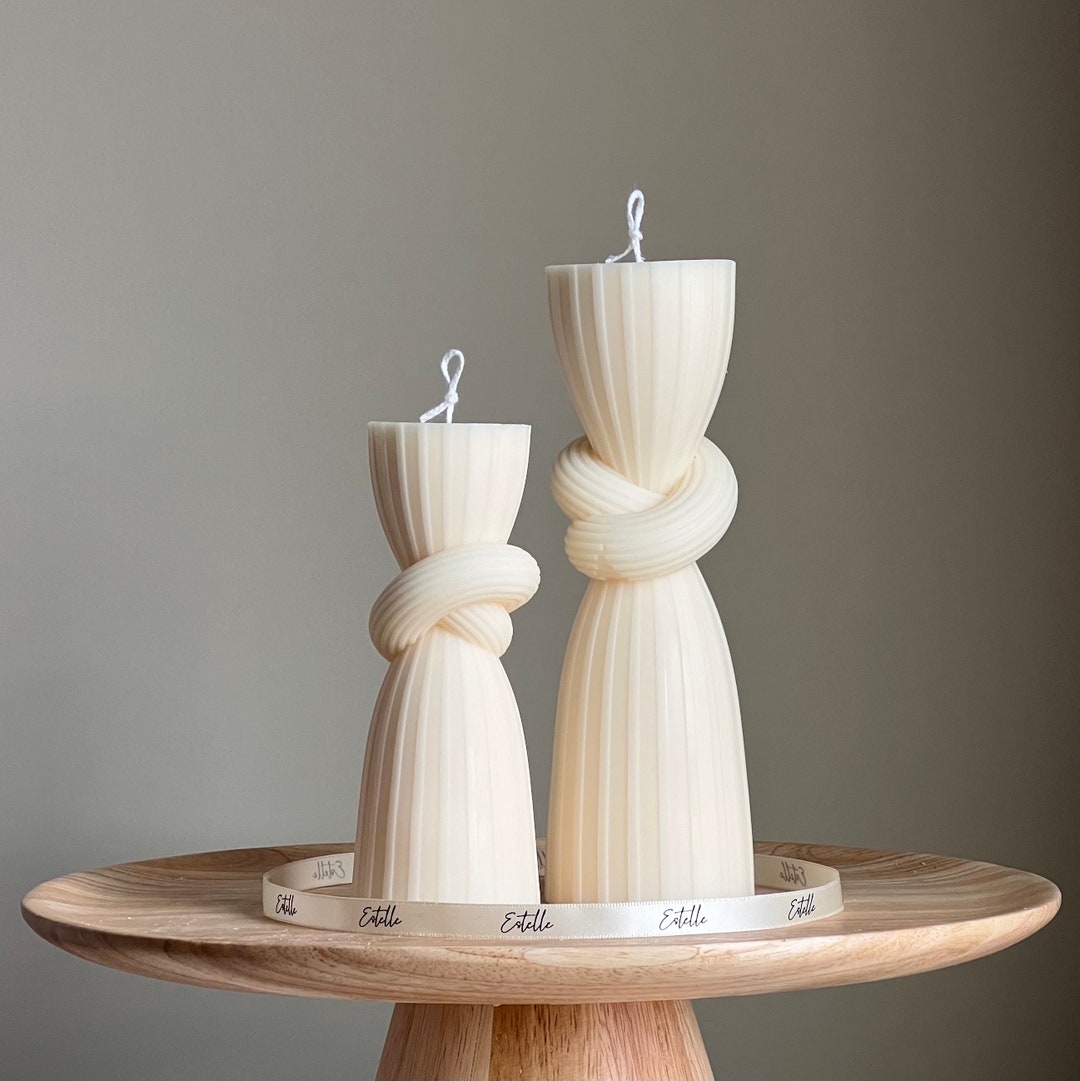 Knot Tall Pillar Candle Set | Soy Wax Candle | Decorative Candle ...