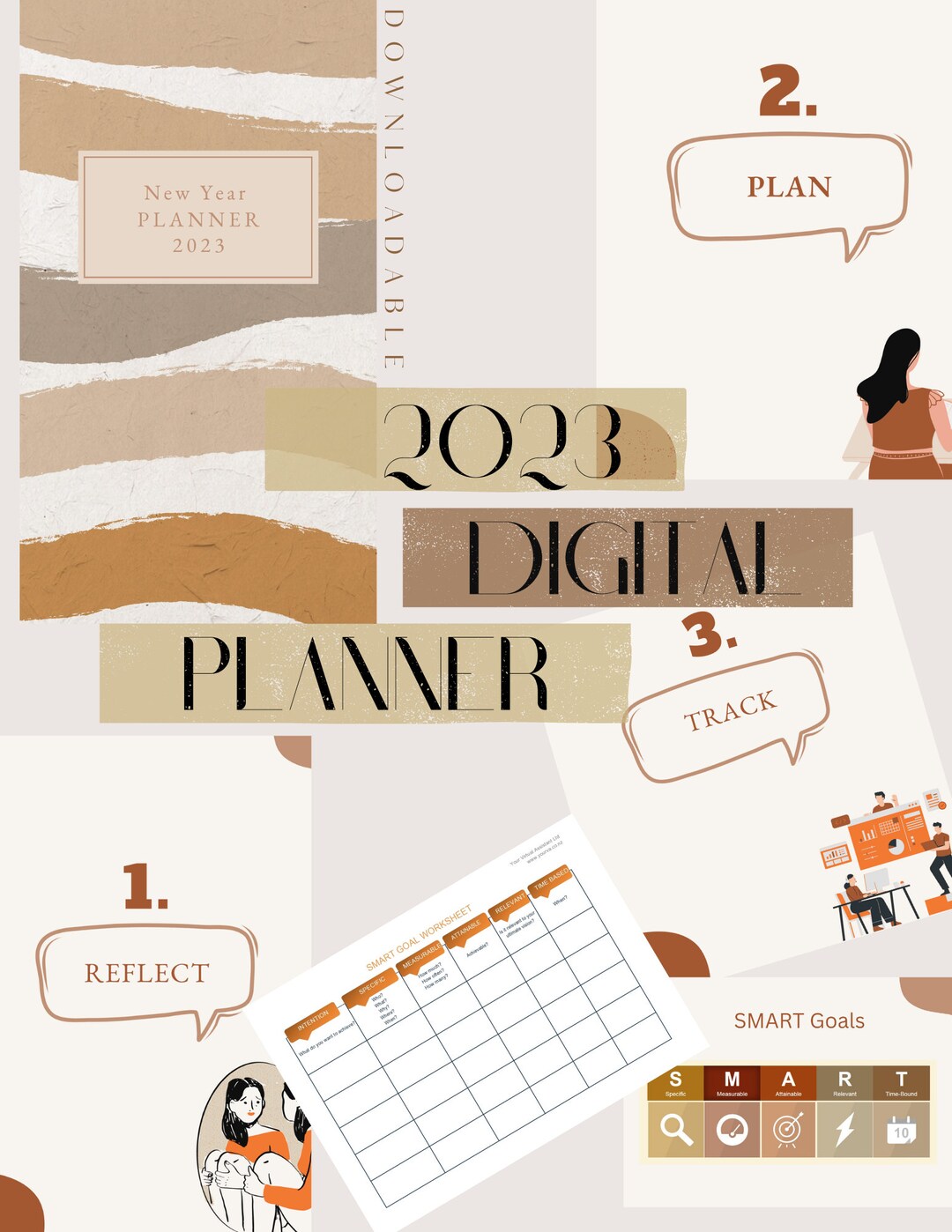 Goal Planner BUNDLE, 2023 Goals Tracker, SMART Goal Setting Kit, New ...