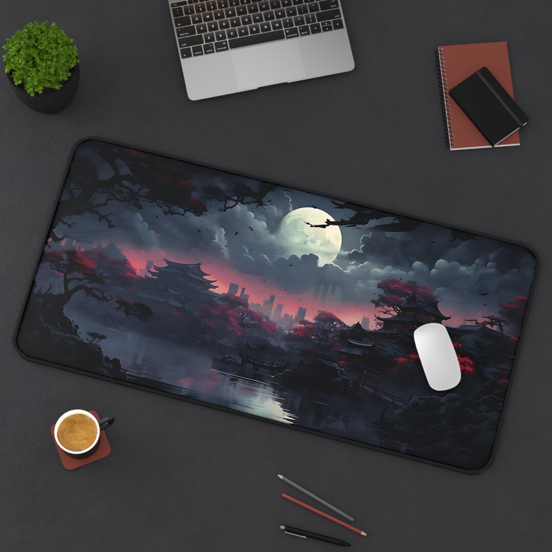 Japanese Scene Office Decor, Fantasy Desk Decor, Witchy Desk Mat ...