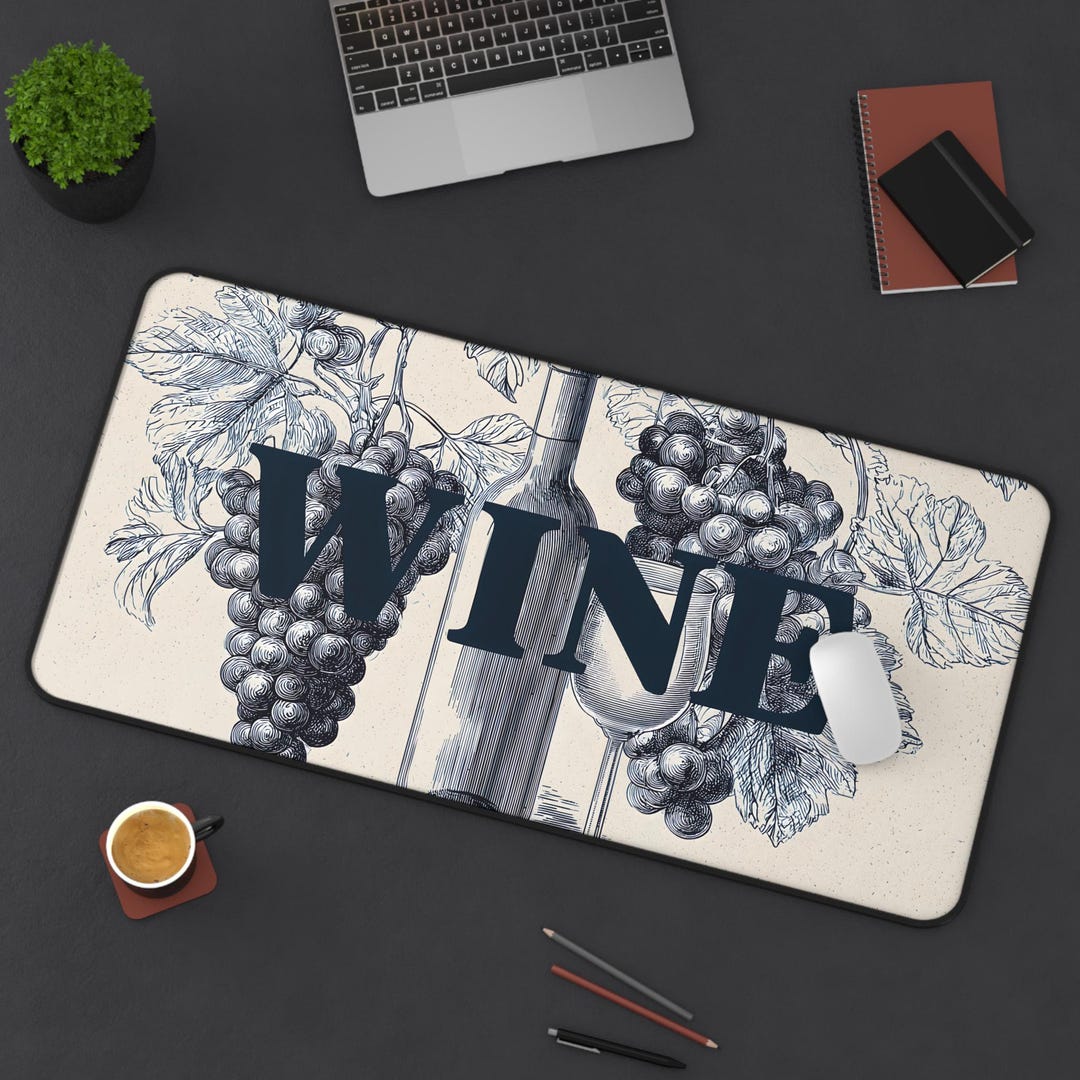 Wine Desk Mat: Elegant Grapes Design Mouse Pad - Etsy