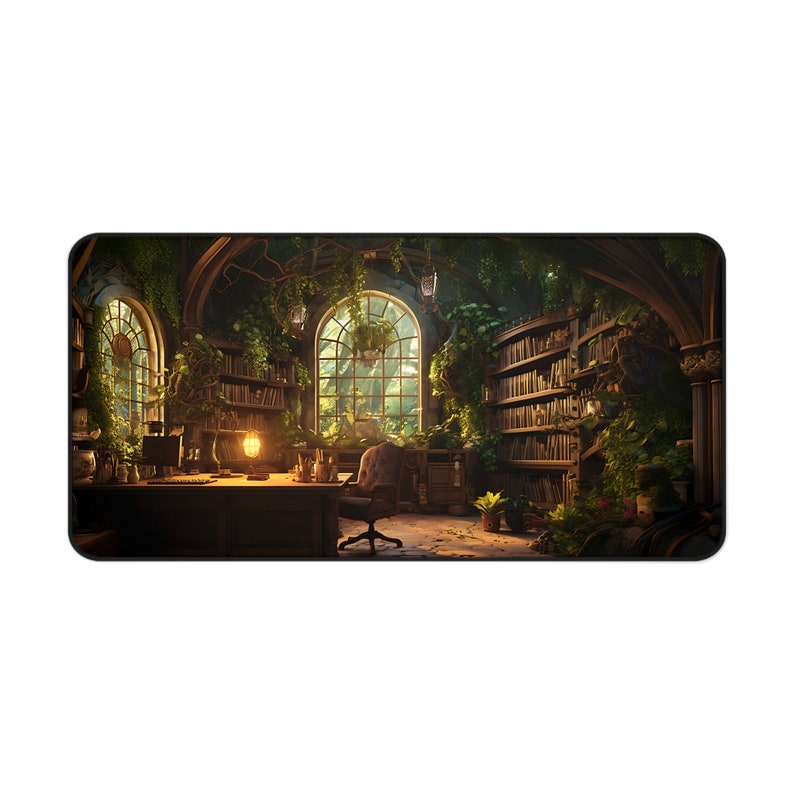 Dark Academia Deskmat, Witchy Mousepad, Enchanted Library Mat, Computer ...