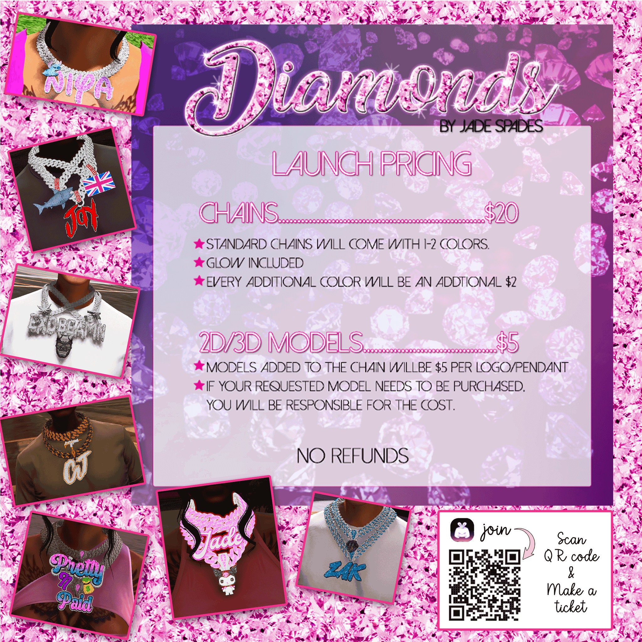 Fivem Chain 2 Pendants, 1-2 Colors - Etsy