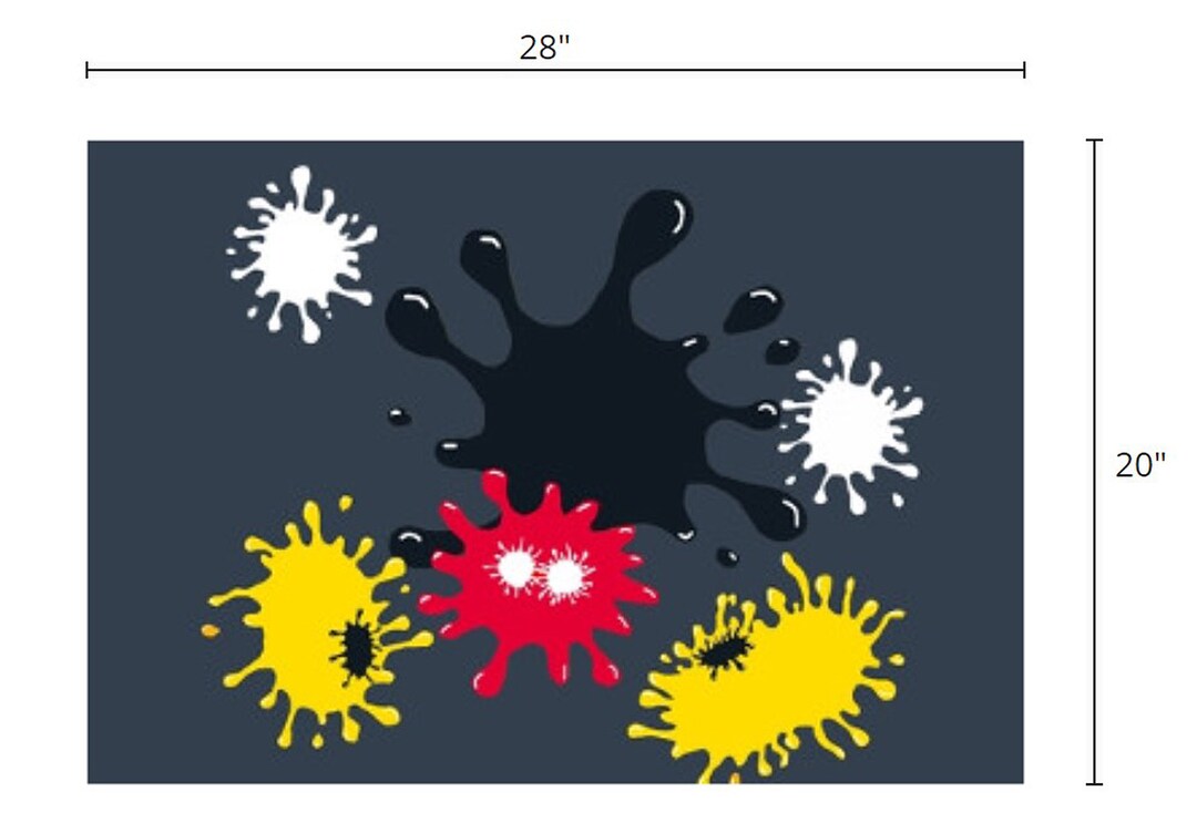 Color Splash Rug Dark Gray Background - Etsy