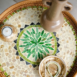 Oasis Boho Rattan Side Table Set, Bedside Table, Round Modern Coffee ...