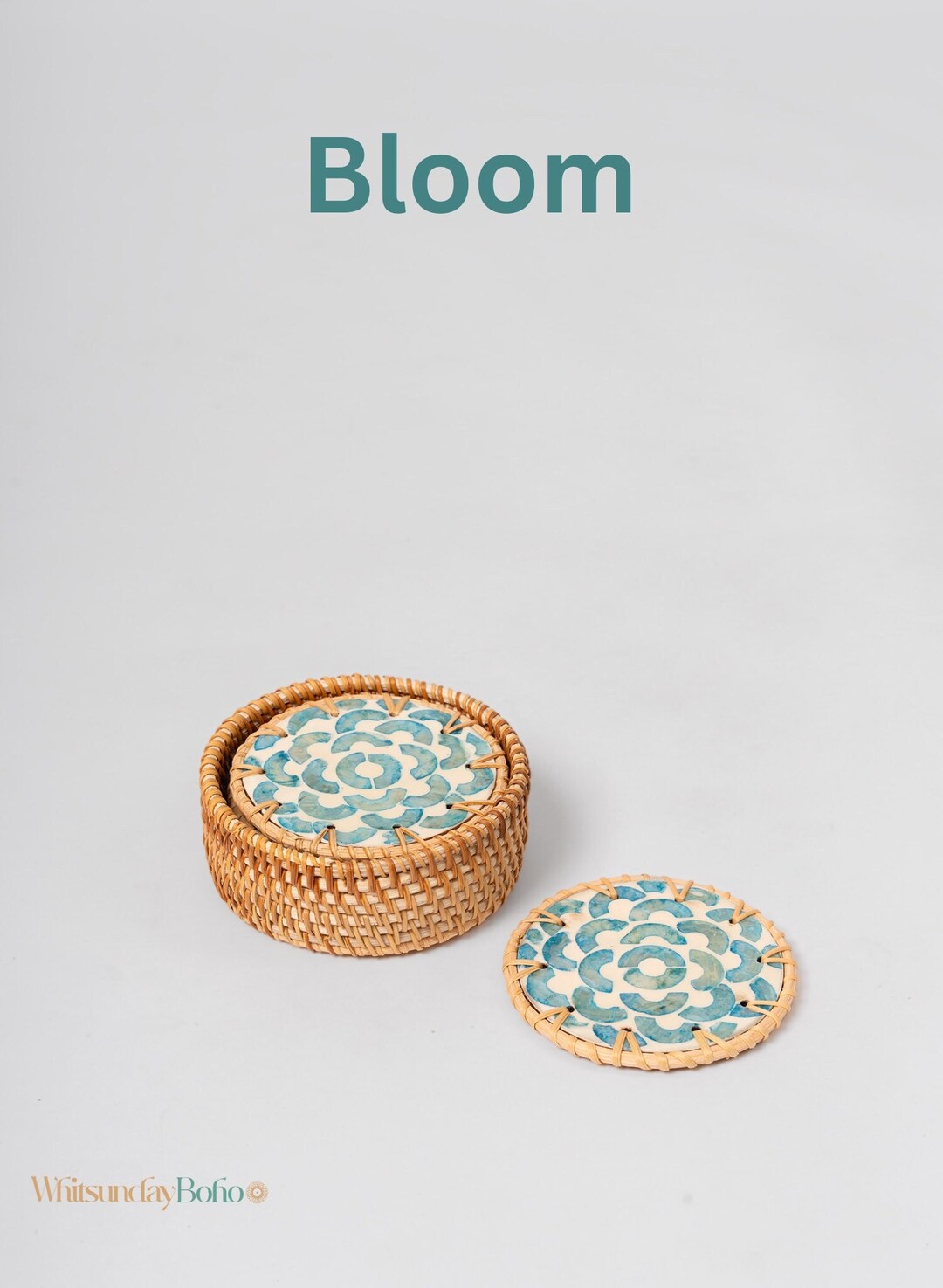 Rattan Coasters Set of 6, Coasters With the Box, Rustic Tableware ...