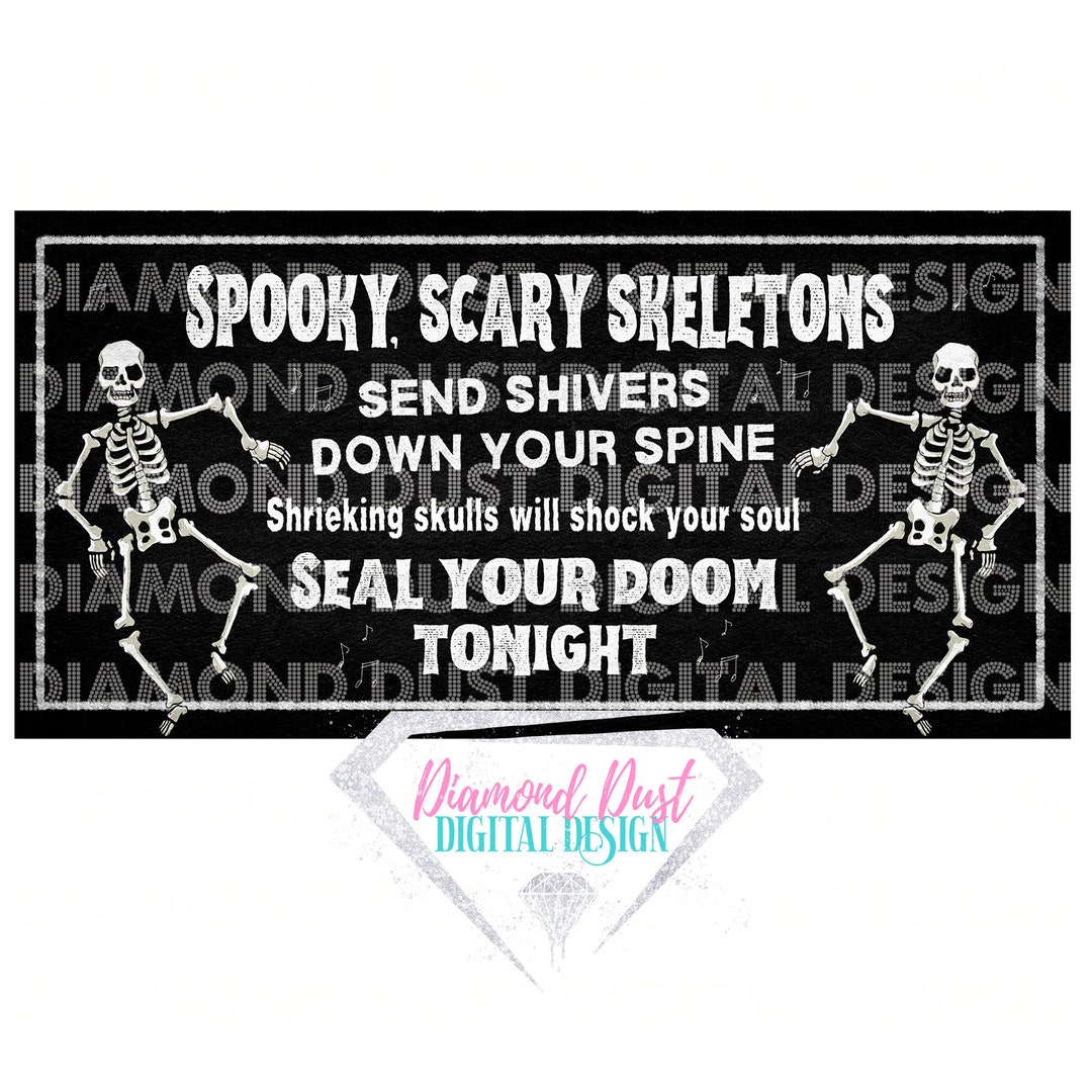 Spooky Scary Skeletons Halloween Digital Print. Sublimation Graphics ...