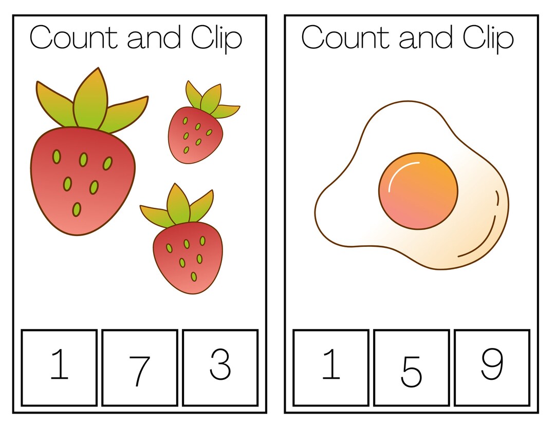Count and Clip Cards, Number Recognition, Preschool, Maths, Numbers 1 ...