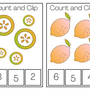 Count and Clip Cards, Number Recognition, Preschool, Maths, Numbers 1 ...