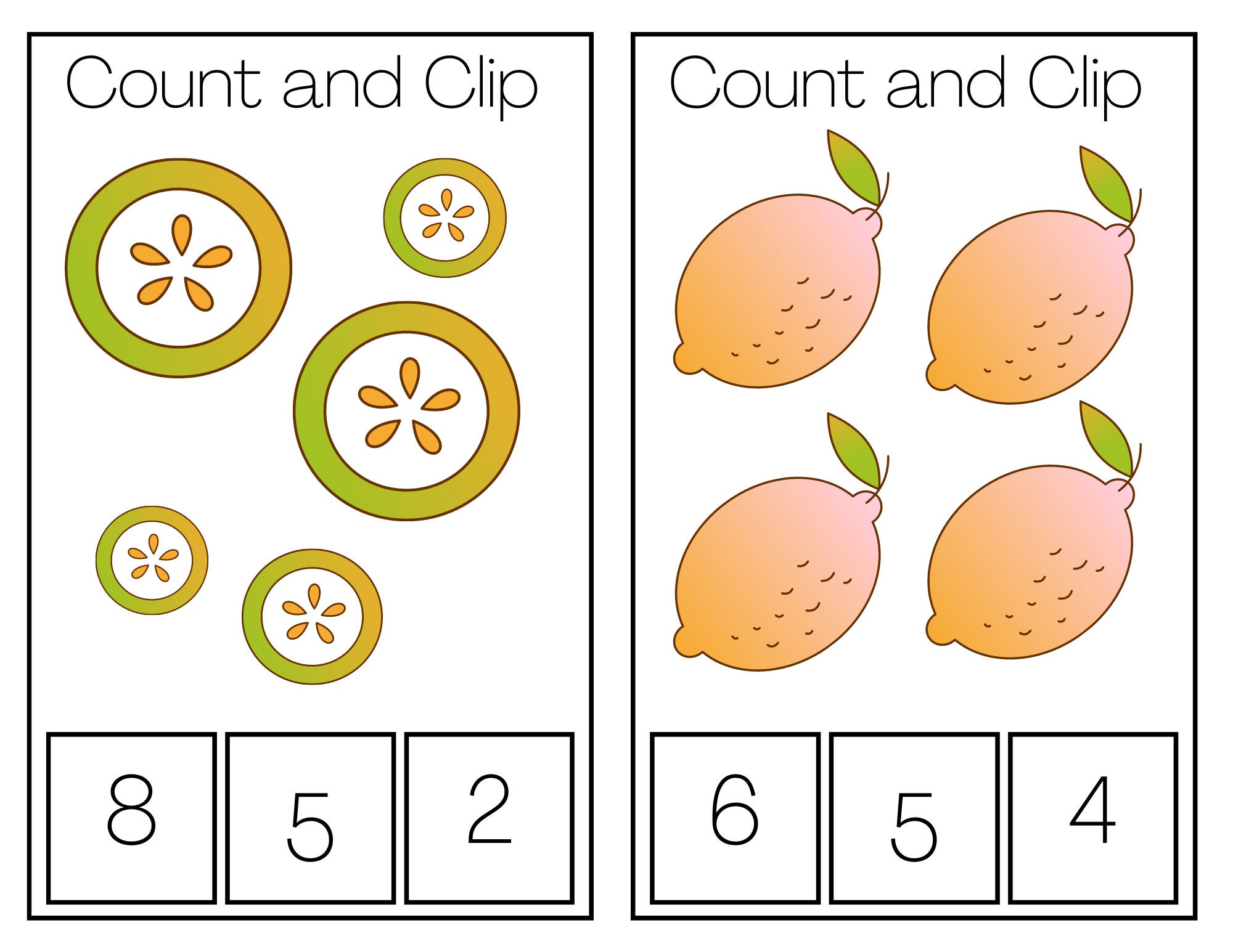 Count and Clip Cards, Number Recognition, Preschool, Maths, Numbers 1 ...
