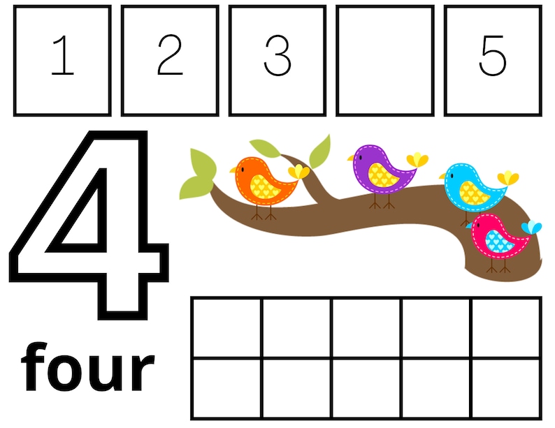 Play Dough Bird Theme Number Recognition Mats, Number Sense, Counting ...