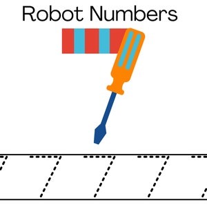 Robot Number Practice, Numbers 0 to 9, Tracing Printable, Preschool ...