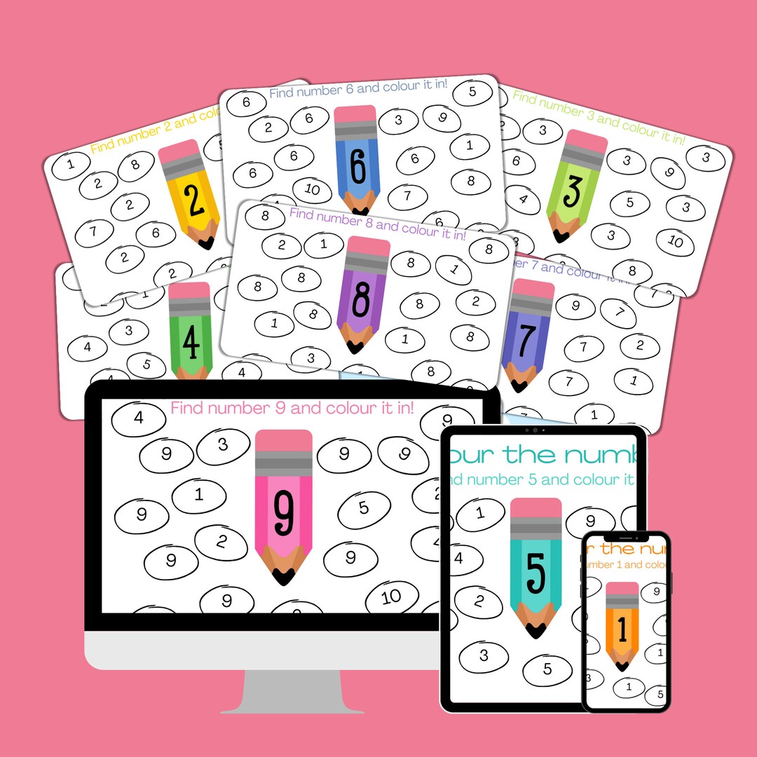 Find and Colour the Number, Number Recognition Worksheets, Number ...