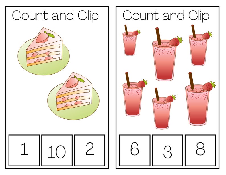 Count and Clip Cards, Number Recognition, Preschool, Maths, Numbers 1 ...