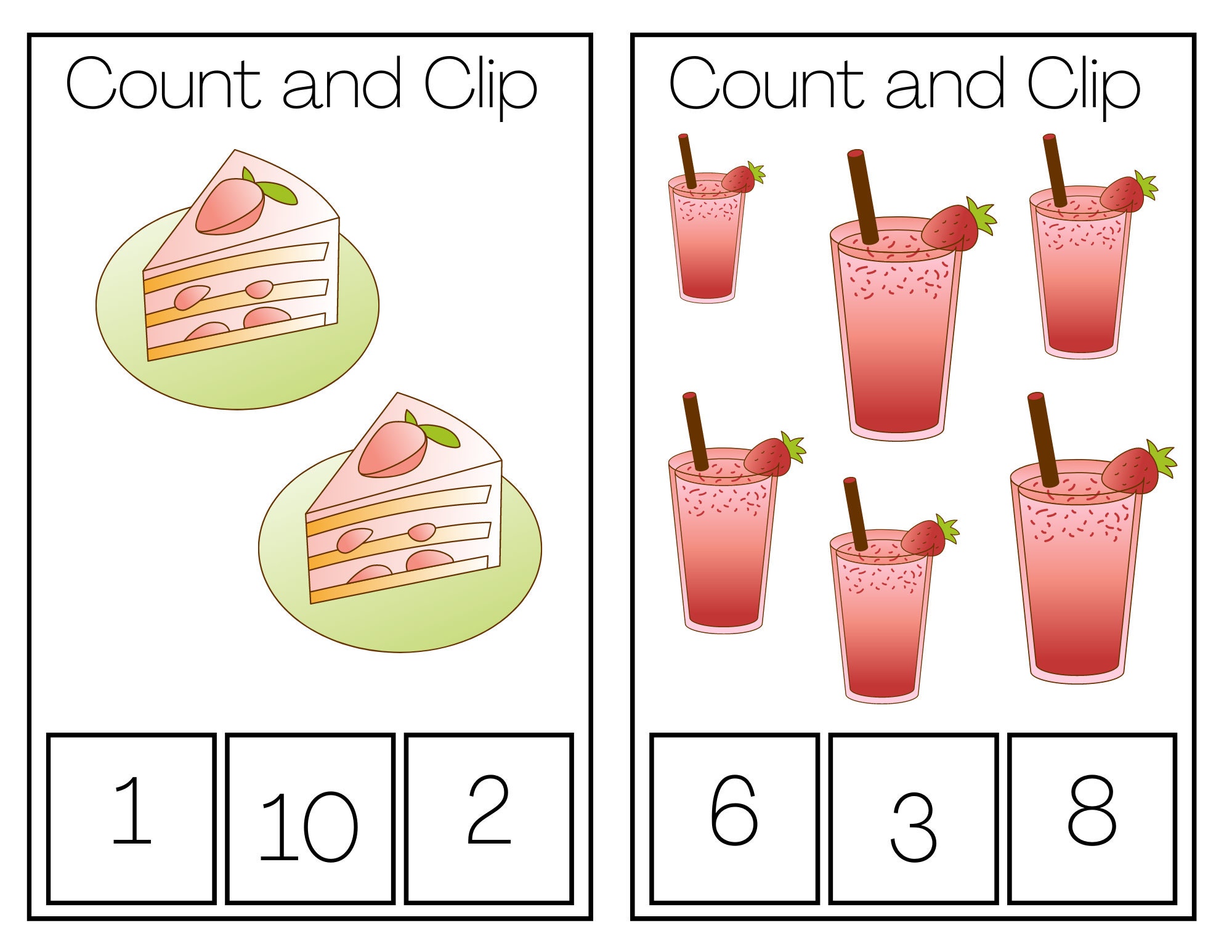 Count and Clip Cards Number Recognition Preschool Maths - Etsy