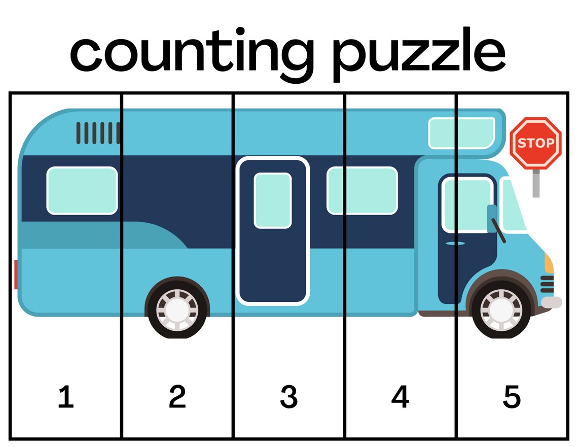 Vehicle Number Puzzles, Counting 1 to 20, Maths, Number Recognition ...