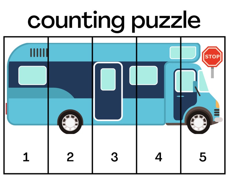 Vehicle Number Puzzles, Counting 1 to 20, Maths, Number Recognition ...