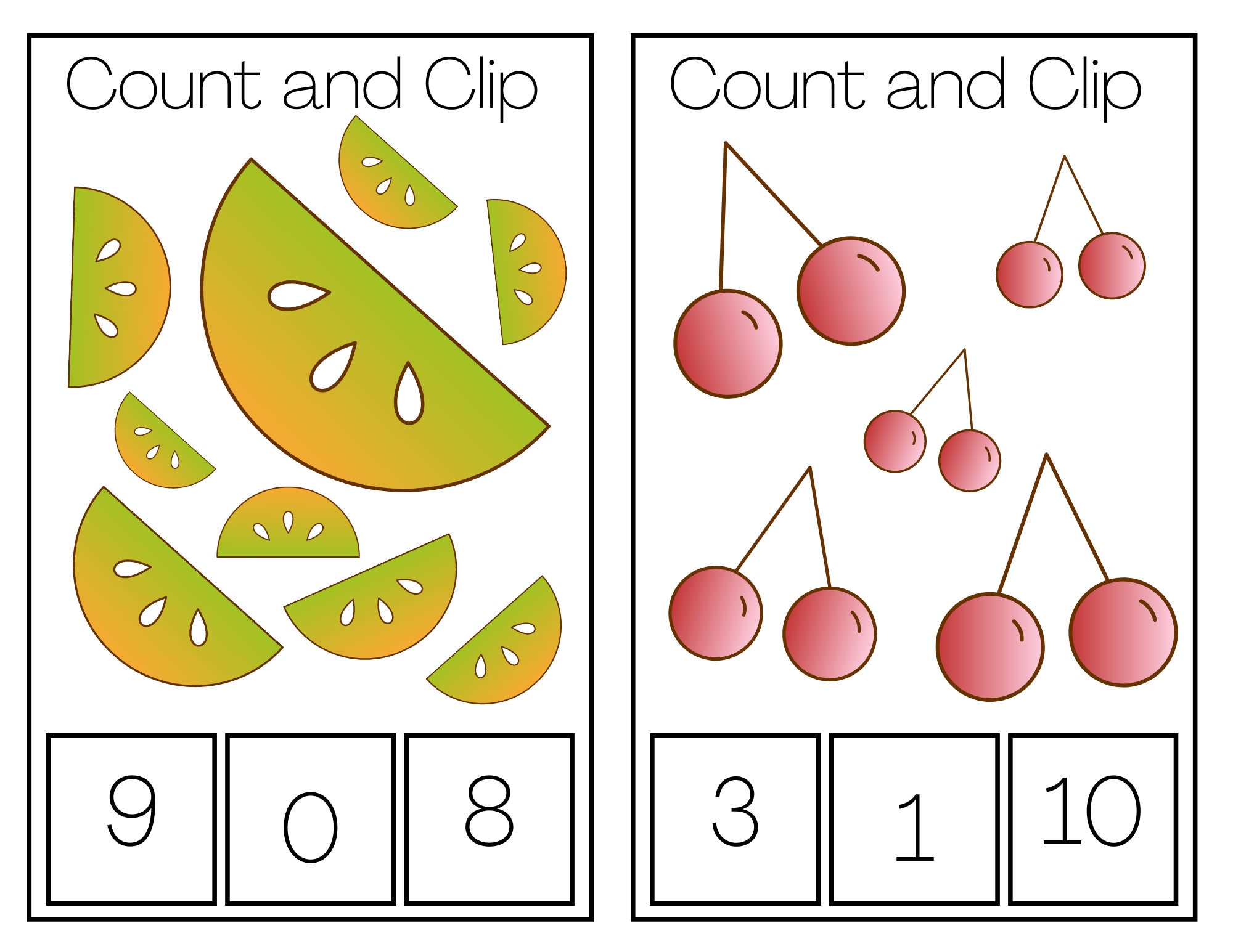 Count and Clip Cards, Number Recognition, Preschool, Maths, Numbers 1 ...