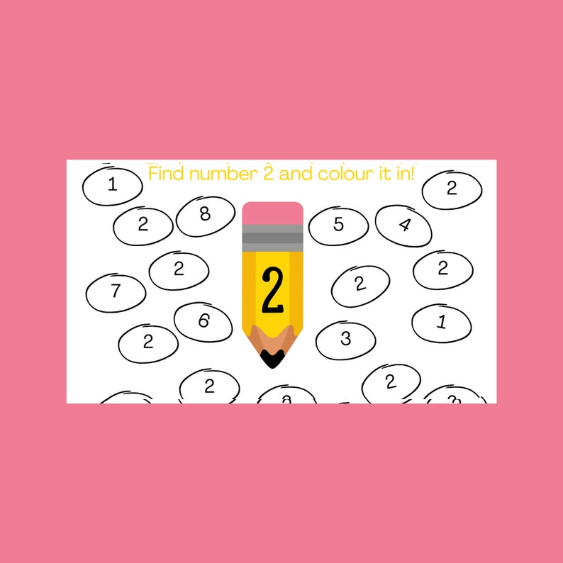 Find and Colour the Number Number Recognition Worksheets - Etsy