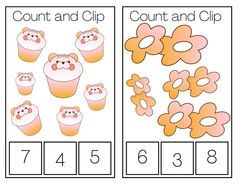 Count and Clip Cards, Number Recognition, Preschool, Maths, Numbers 1 ...