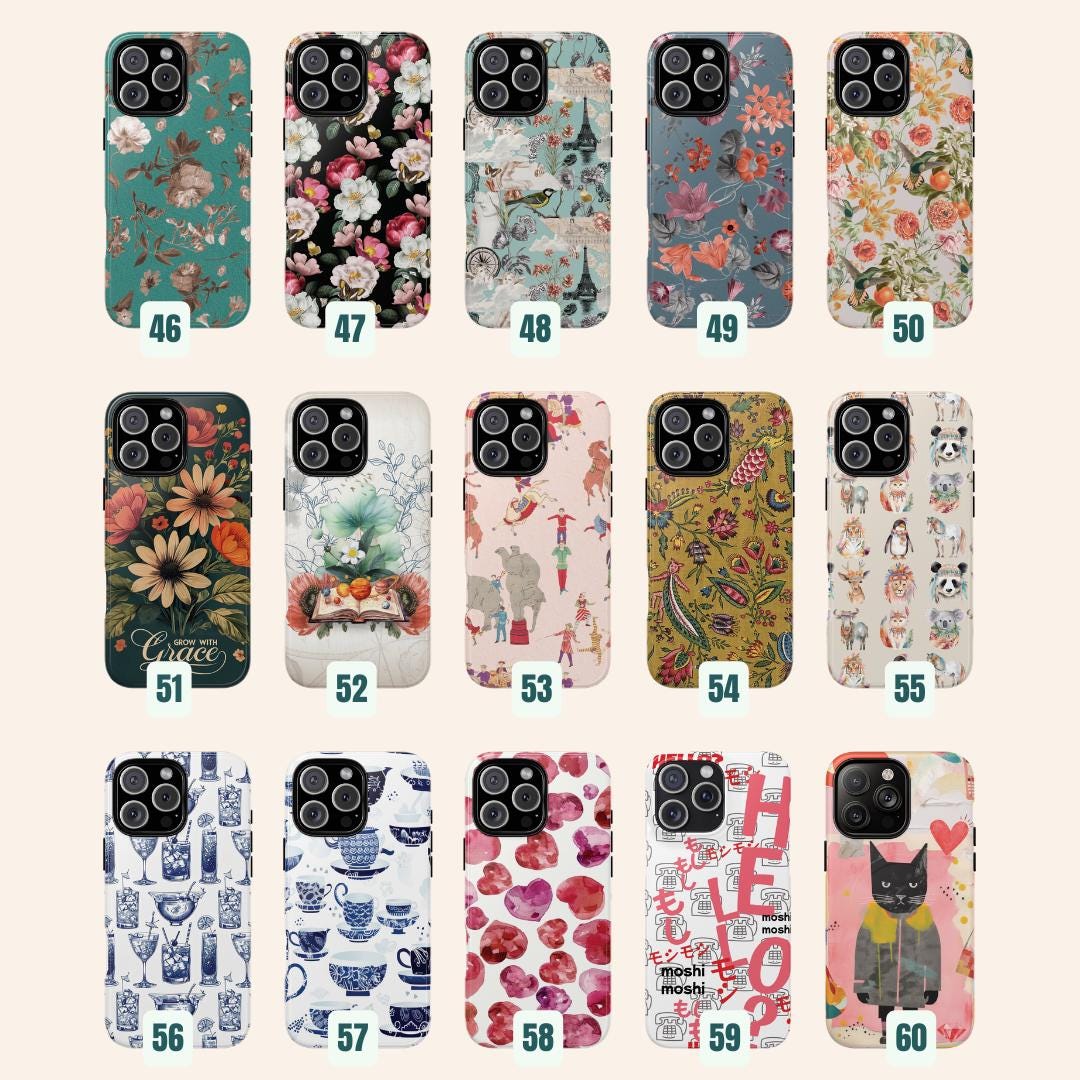 Aesthetic Phone Cases, Checkered, Abstract, Botanical Designs, Trendy ...