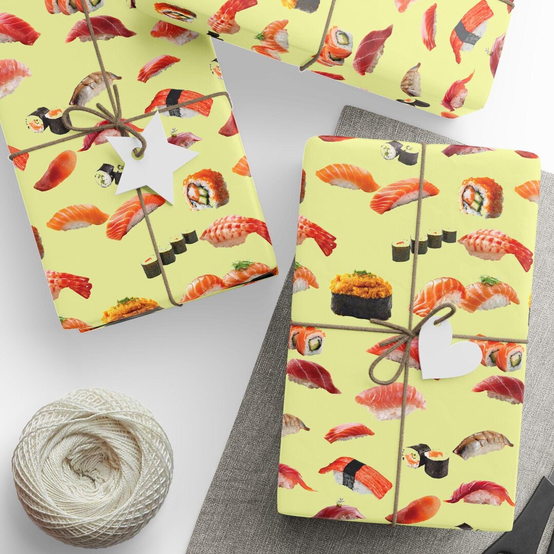 Sushi Wrapping Papers - Fun Food Japanese Gift Wrap for Food Lovers ...