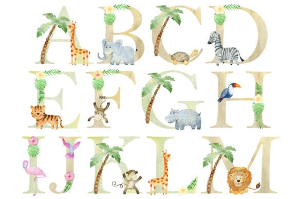 Safari Animals Alphabet - Etsy