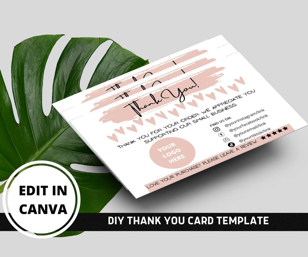 Editable Thank You Business Card Modern Business Insert Card Temple ...