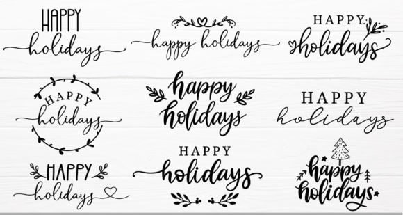 Happy Holidays Clip Art Bundle - Etsy