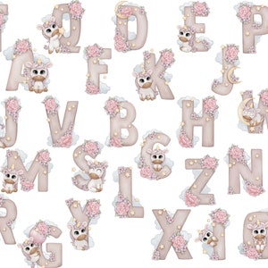 Cute Unicorn A-Z Alphabet, Unicorn Printable Lettering, Unicorn Clip ...