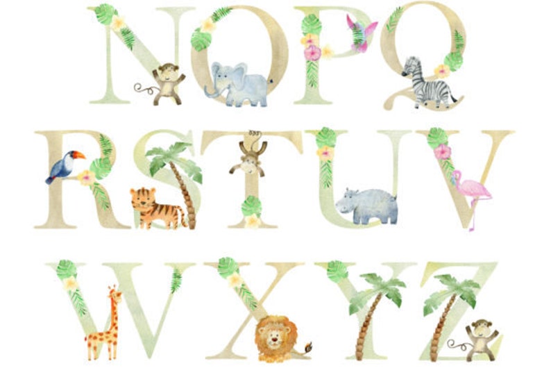 Safari Animals Alphabet - Etsy