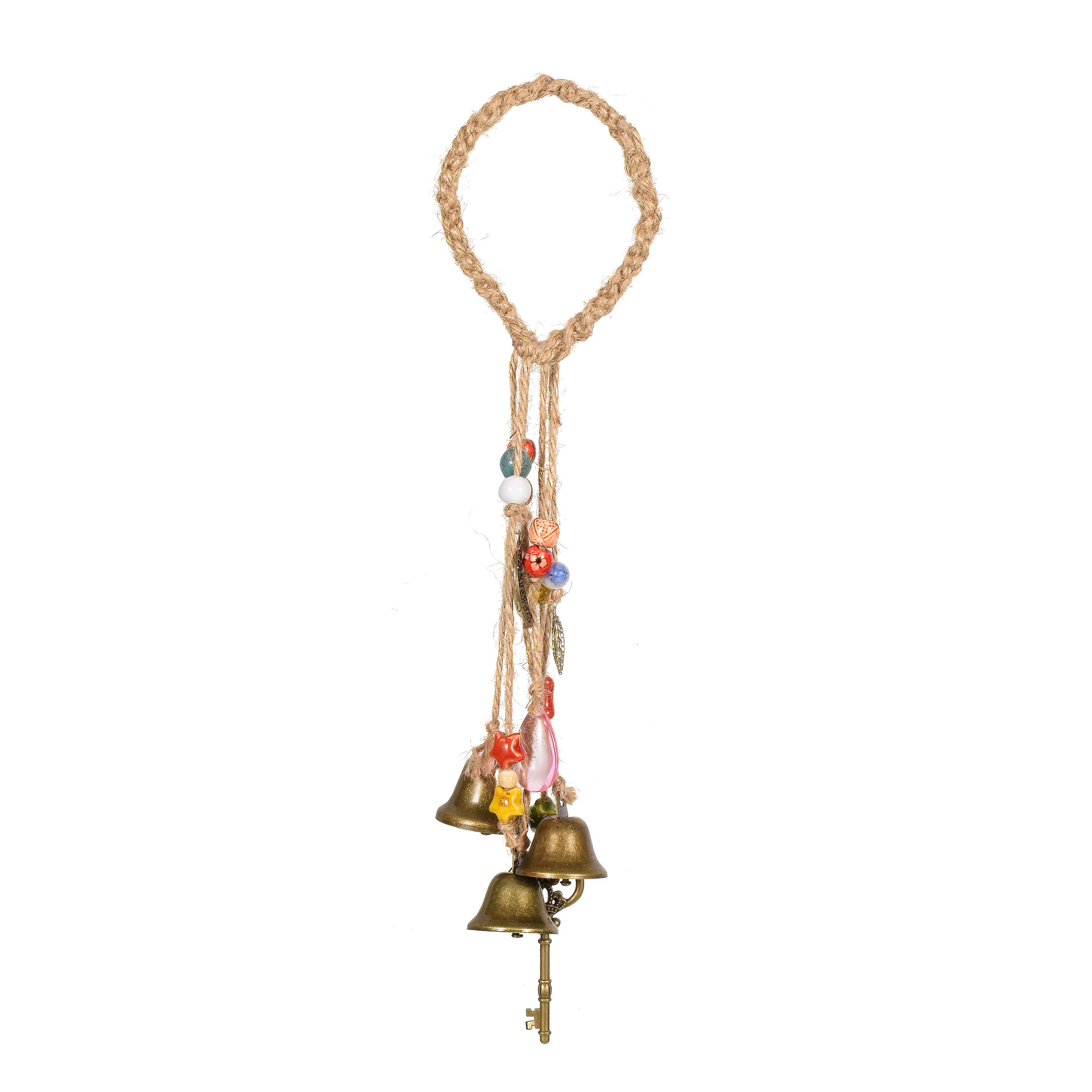 Village Bells on a Rope， Bell Chime， Garden Decor，vintage Brass Bells ...