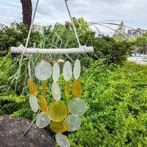 Our Stunning Wood Chimes, Capiz Shell Wind Chime, Handmade Capiz Shell ...