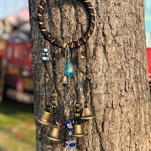 Evil Eye Bell With Lace Ribbon, Witch's Bells for Protection, Wind ...
