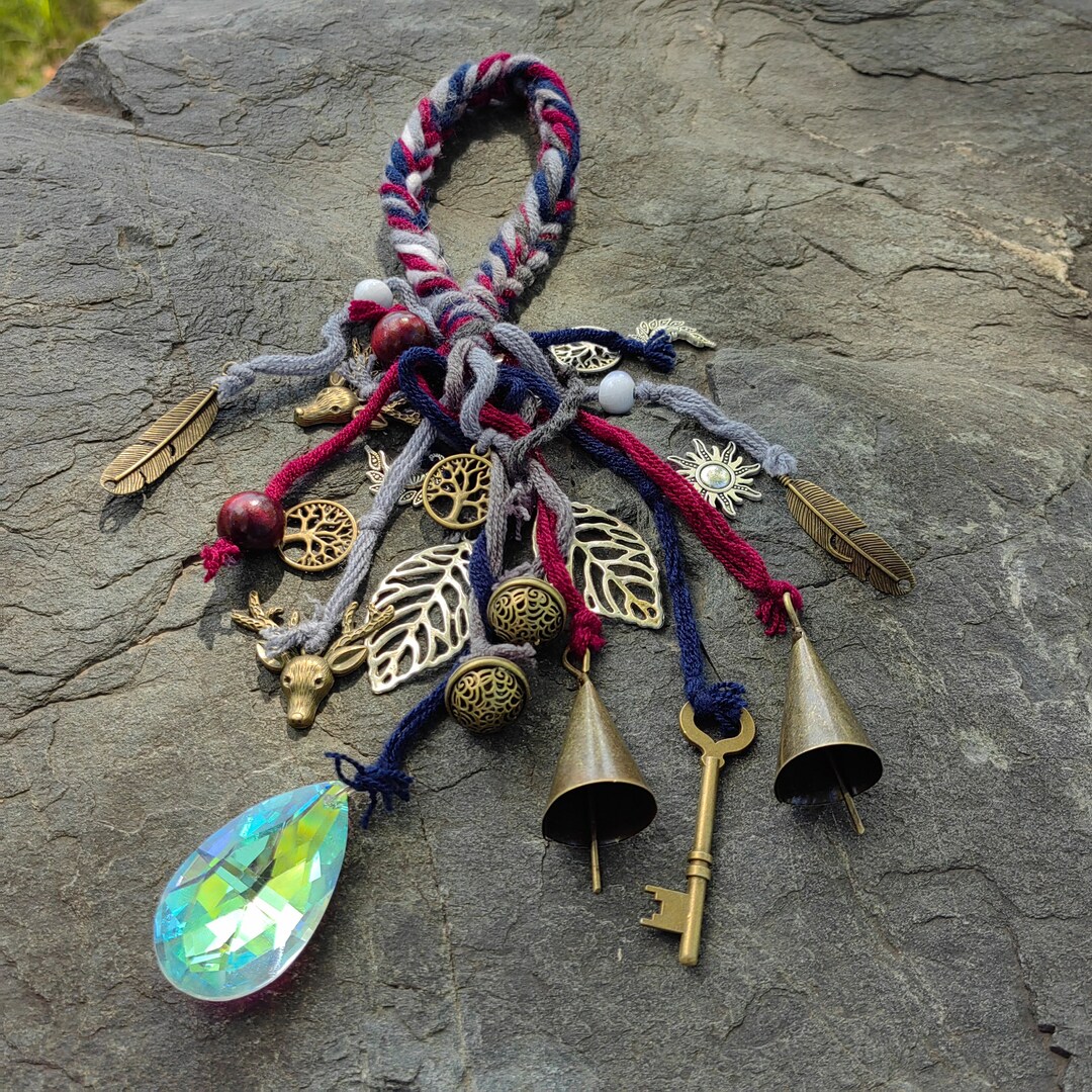 Wicca Altar House Doorknob Protection Bell, Woven Hang Bells for ...