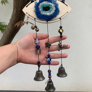 Hanging Wind Bells With Evil Eyes, Witch Bells for Door Protection ...