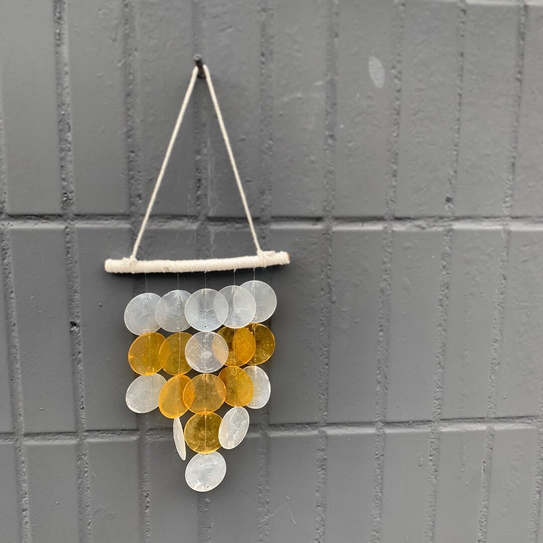Our Stunning Wood Chimes, Capiz Shell Wind Chime, Handmade Capiz Shell ...