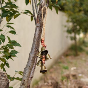 Protection Witch Bells, Doorknob Hanger, Celtic Door Bells, 6 Brass ...
