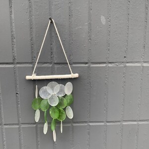Round Shell Mobile Chime, Green Windchime Come With Wall Stand, Beach ...