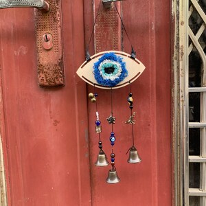 Hanging Wind Bells With Evil Eyes, Witch Bells for Door Protection ...