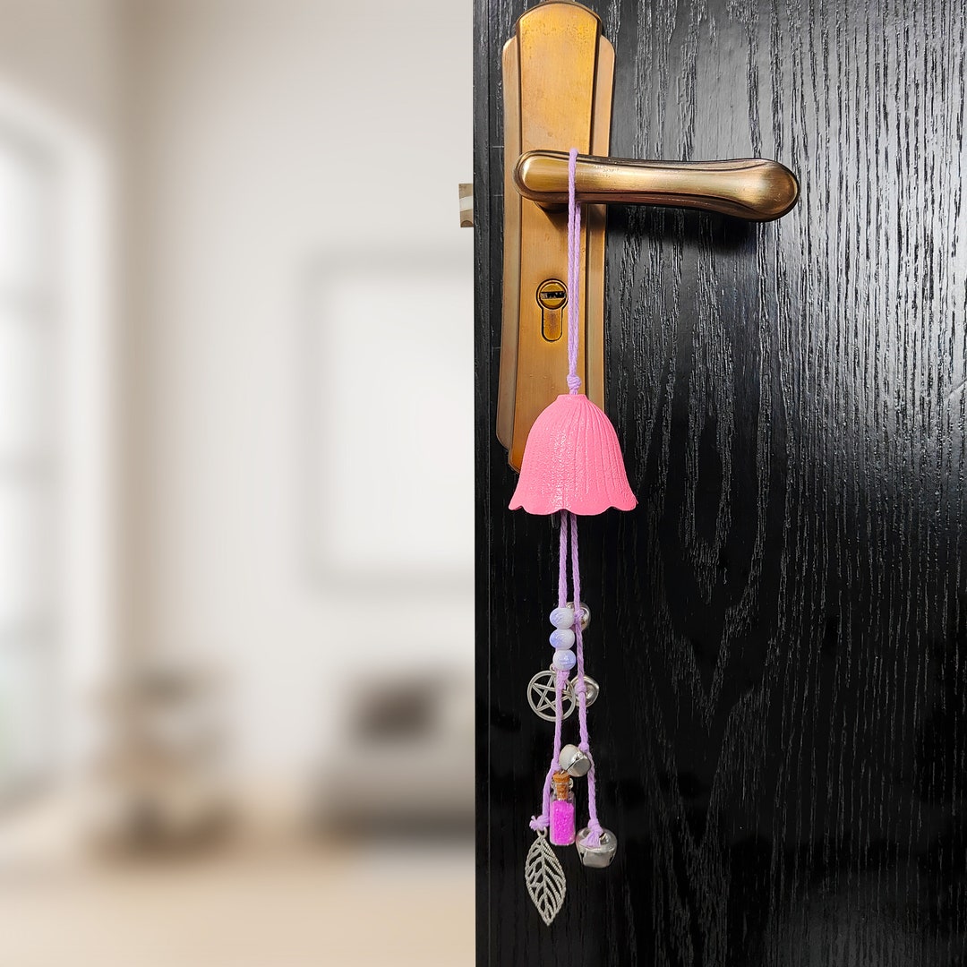 Witch Bells for Door, Pink Hanging Bells, Hanging Bells on Ropes, Witch ...