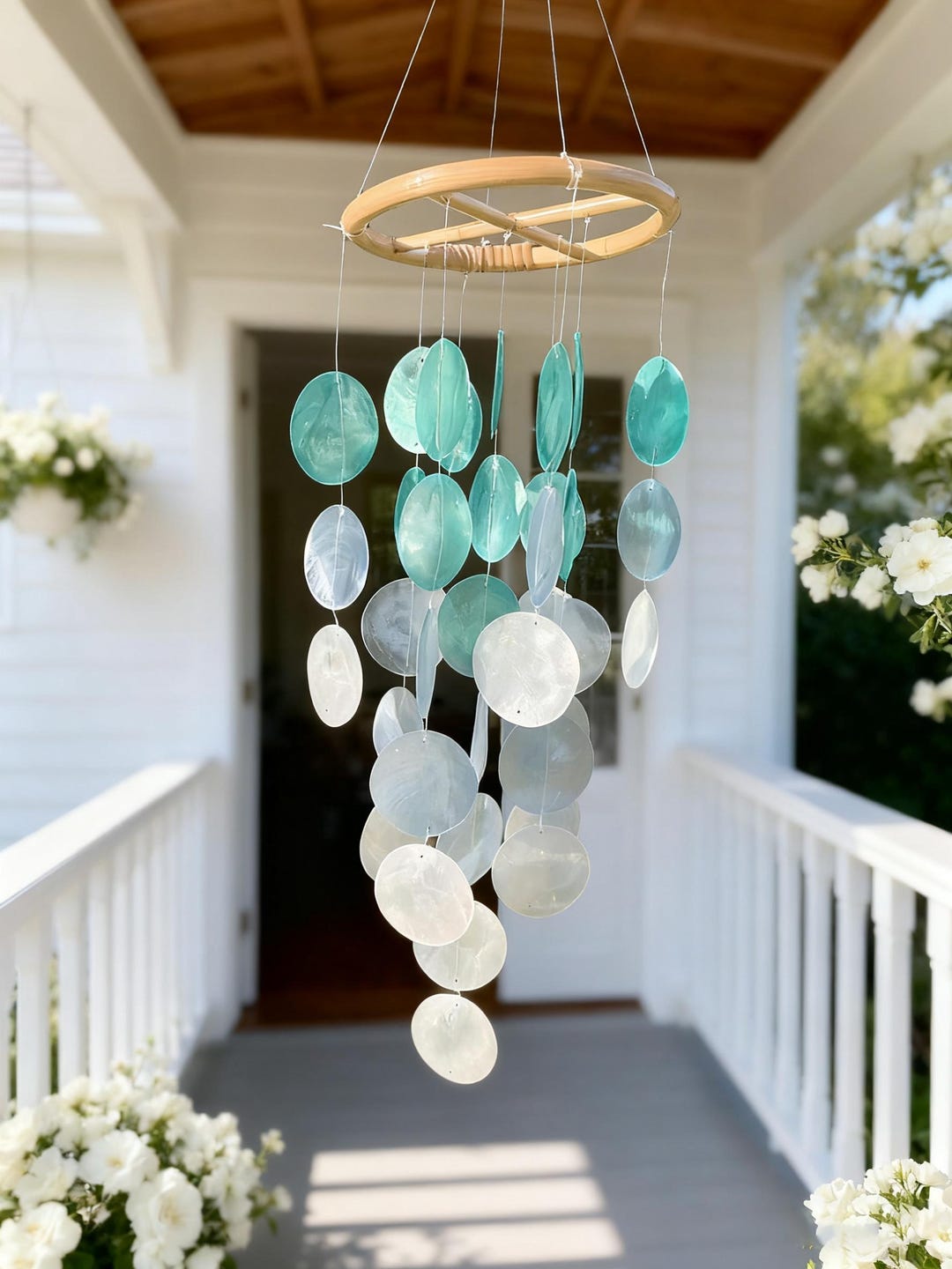 Handmade Seashell Wind Chime, Coastal Home Decor, Boho Wind Chime ...