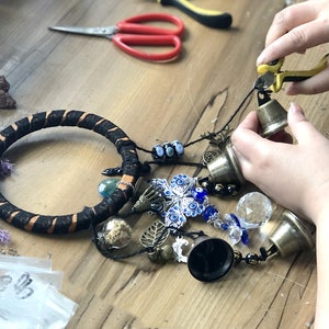 Evil Eye Bell With Lace Ribbon, Witch's Bells for Protection, Wind ...