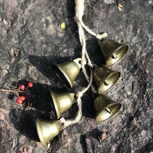 Rustic Bells on Hemp Jute Rope, Witch Home Protection Bells, Witch Gift ...